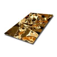 China Water Ripple Mirror Polished Stainless Steel Corrugated Sheets AISI 304 316 Color Decorative Wall Panel for sale