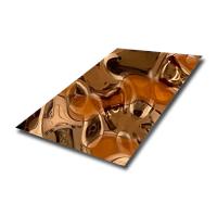 China Rose Gold Water Ripple Stainless Steel Sheet 3.0mm Thickness Water Ripple Stainless Steel Panel for sale