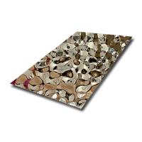 China JIS 304 Stainless Steel Sheet 8K Mirror Stamped Water Ripple Wave Patten Bending Metal Sheet for sale