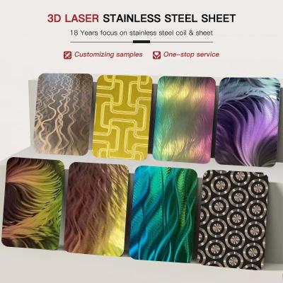 China Customizable 3D Laser Stainless Steel Decorative Sheets 30mm Width for sale