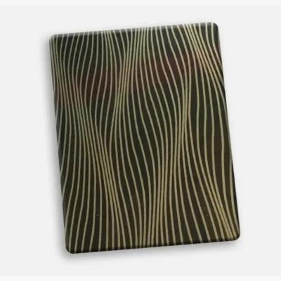 China 201 304 Etching Mirror Pattern Colored Stainless Steel Sheet For Elevator Lift Wall Panels for sale