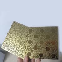 China 201 304 316 Stainless Steel Etched Sheet Mirror Gold Decorative Elevator Door Panel for sale