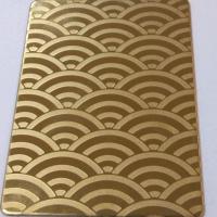 China 201 304 316 Stainless Steel Etched Sheet Mirror Gold Decorative Elevator Door Panel for sale