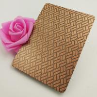 China Gold Mirror Etched Finish Patterned Stainless Steel Sheet 0.9mm For KTV Decoration for sale