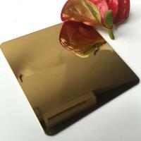China Super Gold Colour Mirror Stainless Steel Sheet 3mm Thickness High Durability for sale