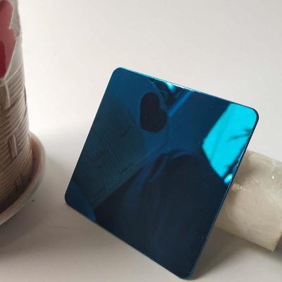 China Blue 304 Mirror Finish Stainless Steel Sheet Max. Width 1500mm for sale