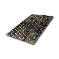 China 3MM SS Checkered Sheet Anti Slip Surface Stainless Steel Plates In Building Floors Stairs Corridors for sale