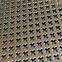China 304 Stainless Steel Perforated Sheet With Elegant Gold Pattern 3048mm Length for sale
