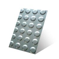 China 1.2mm 1.5mm Checkered Stainless Steel Plate With Flat Round Projections AiSi Standard for sale