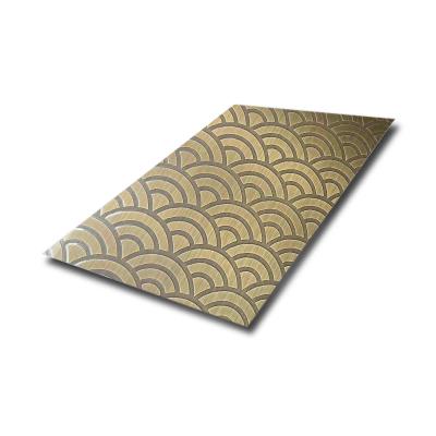 China 201 304 316 Etched Stainless Steel Sheet For Interior Decoration SS Steel Pattern Plate for sale