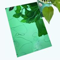 China 304 0.6mm thick mirror PVD green color stainless steel sheet water ripple stainless steel ceiling panel for sale