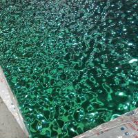 China 304 0.6mm thick mirror PVD green color stainless steel sheet water ripple stainless steel ceiling panel for sale