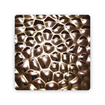 China Grade 304 2B/BA finish 0.8mm Thickness Ripple Honeycomb stainless steel texture seamless metal plate for sale
