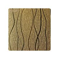 China 304 316 4x8 ft PVD Gold Color Willow Stripe Pattern Etched Decorative Stainless Steel Sheet for sale