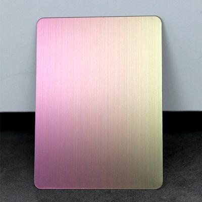 China Art Customize 201 304 316 Hairline Finish PVD Gradient Color Brushed Stainless Steel Sheet for sale