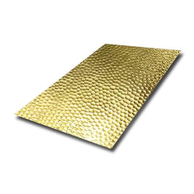 China 201 304 316 Hand Hammered Texture Brass Color hammered stainless steel sink Metal Sheet for sale