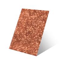 China Handcrafted 304 316 Hammered Stainless Steel Sheet with Straw Pattern and Red Antique Copper Finish for sale