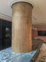 China laser cut decorative textured sheet metal hammered stainless steel cylinder/Pillar for sale
