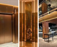 China Higt grade 304 laser etching stainless steel sheet PVD gold color with square pattern stainless steel 3d texture for sale