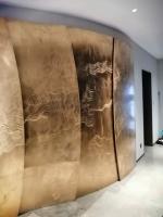 China building material 304 Polished Line Pattern gold stainless steel texture decorative metal wall panels for sale
