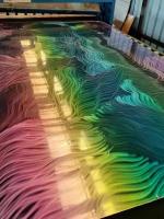 China AISI 304 Steel Sheet PVD Rainbow Color polished stainless steel texture 3d decorative wall panels for sale