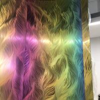 China AISI 304 Steel Sheet PVD Rainbow Color polished stainless steel texture 3d decorative wall panels for sale