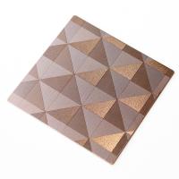 China 201 304 Pvd Color Textured Sheet Metal With Jigsaw Triangle Texture Stainless Steel for sale