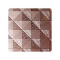 China 201 304 Pvd Color Textured Sheet Metal With Jigsaw Triangle Texture Stainless Steel for sale