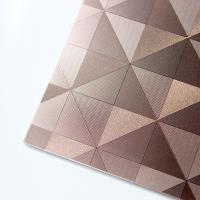 China 201 304 Pvd Color Textured Sheet Metal With Jigsaw Triangle Texture Stainless Steel for sale