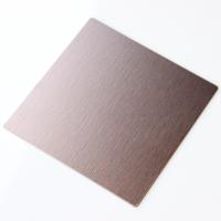 China SUS Material 304 316 PVD Rose Gold Color Hairline+No.4 Finish Sheet Coarse Brushed Stainless Steel Texture for sale