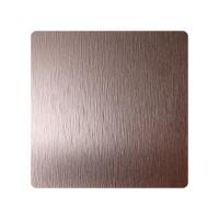 China SUS Material 304 316 PVD Rose Gold Color Hairline+No.4 Finish Sheet Coarse Brushed Stainless Steel Texture for sale