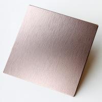 China SUS Material 304 316 PVD Rose Gold Color Hairline+No.4 Finish Sheet Coarse Brushed Stainless Steel Texture for sale