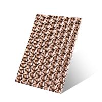 China Decorative SS metal sheet 201 304 316 Stamping Circle Pattern PVD Rose Gold Color Textured Stainless Steel Sheet for sale