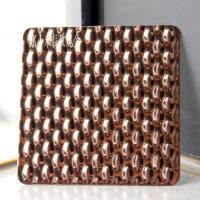 China 304 316 Decorative Materials Texture Metal sheet PVD Rose Gold Color Embossing 2wl Stainless Steel Sheet for sale