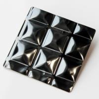 China Decorative Metal Materials Stamping Finish 304 316 PVD Black Color Diamond Embossed Stainless Steel Sheet for sale