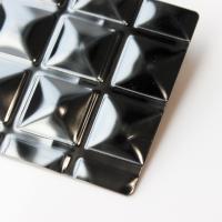 China Decorative Metal Materials Stamping Finish 304 316 PVD Black Color Diamond Embossed Stainless Steel Sheet for sale
