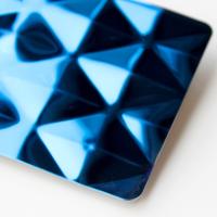 China 201 304 316 4x8 Mirror Finish Big Diamond Plate PVD Blue Stainless Steel Sheet for sale