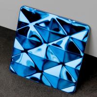 China 201 304 316 4x8 Mirror Finish Big Diamond Plate PVD Blue Stainless Steel Sheet for sale