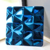 China 201 304 316 4x8 Mirror Finish Big Diamond Plate PVD Blue Stainless Steel Sheet for sale