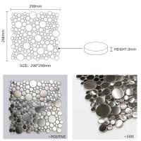 China PVD Sliver Color Hairline Finish Big Small Round Splicing Decorative Stainelss Steel Trim Metal Mosaic Tile for sale