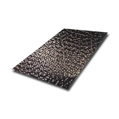 China Hand-Designed Texture Pattern Black Titanium Coated Stainless Steel Hammered Metal Sheets for sale