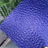 China Decorative Metal Sheet 316 Corrugated Hammer Finish Sapphire Blue Stainless Steel Sheet for sale