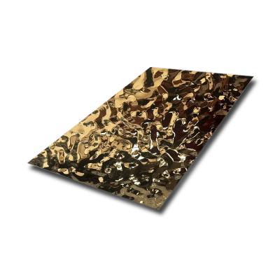 China Custom Cutting Size Water Ripple Effect Stainless Steel Circular Ceiling Panels Decoration for sale