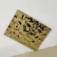China AISI 304 PVD Color Yellow Titanium/Champagne Gold Water Wave Stainless Steel Metal Sheet for sale