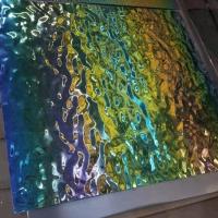China 304 Water Ripple Stainless Steel Texture PVD Iridescent Metal Sheet For Art Decoration for sale