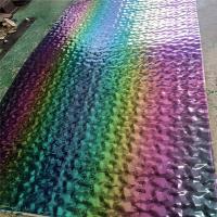 China 304 Water Ripple Stainless Steel Texture PVD Iridescent Metal Sheet For Art Decoration for sale