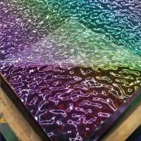 China 304 Water Ripple Stainless Steel Texture PVD Iridescent Metal Sheet For Art Decoration for sale