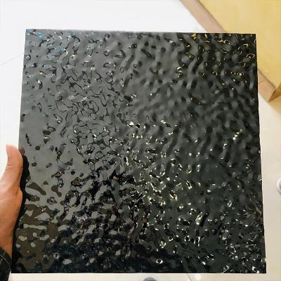 China Foshan Factory Direct PVD Black Titanium Water Ripple Stainless Steel Sheet Price for sale