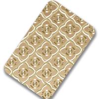 China Gold Color Finish Stainless Steel Sheet 3D Laser Decor Pattern for sale