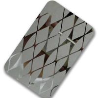 China 3d Etched Finish Stainless Steel Decorative Sheet 8K Mirror Golden For Wall Cladding for sale